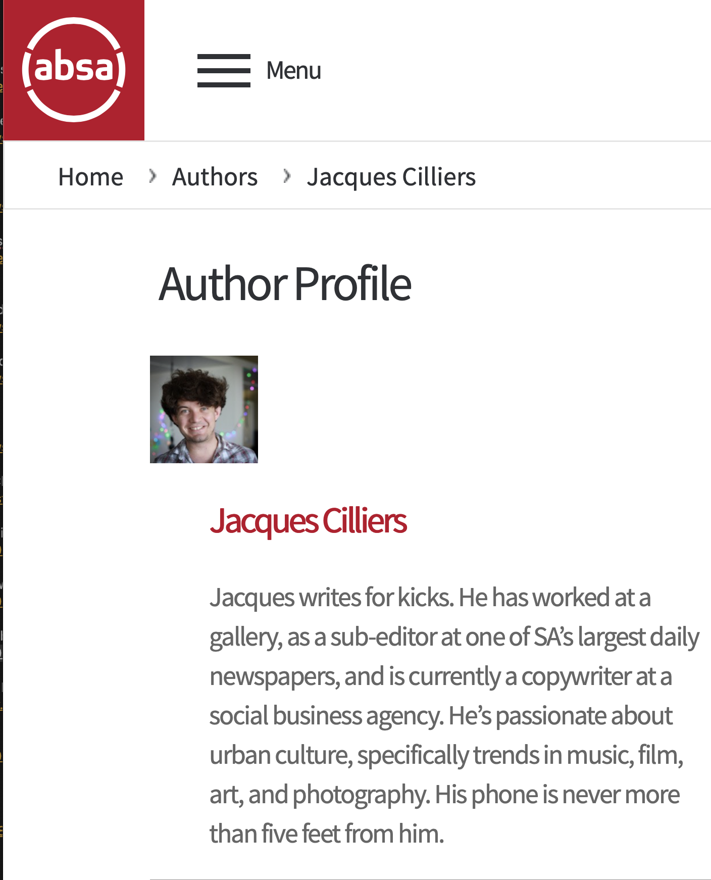 WRITING – Jacques Cilliers